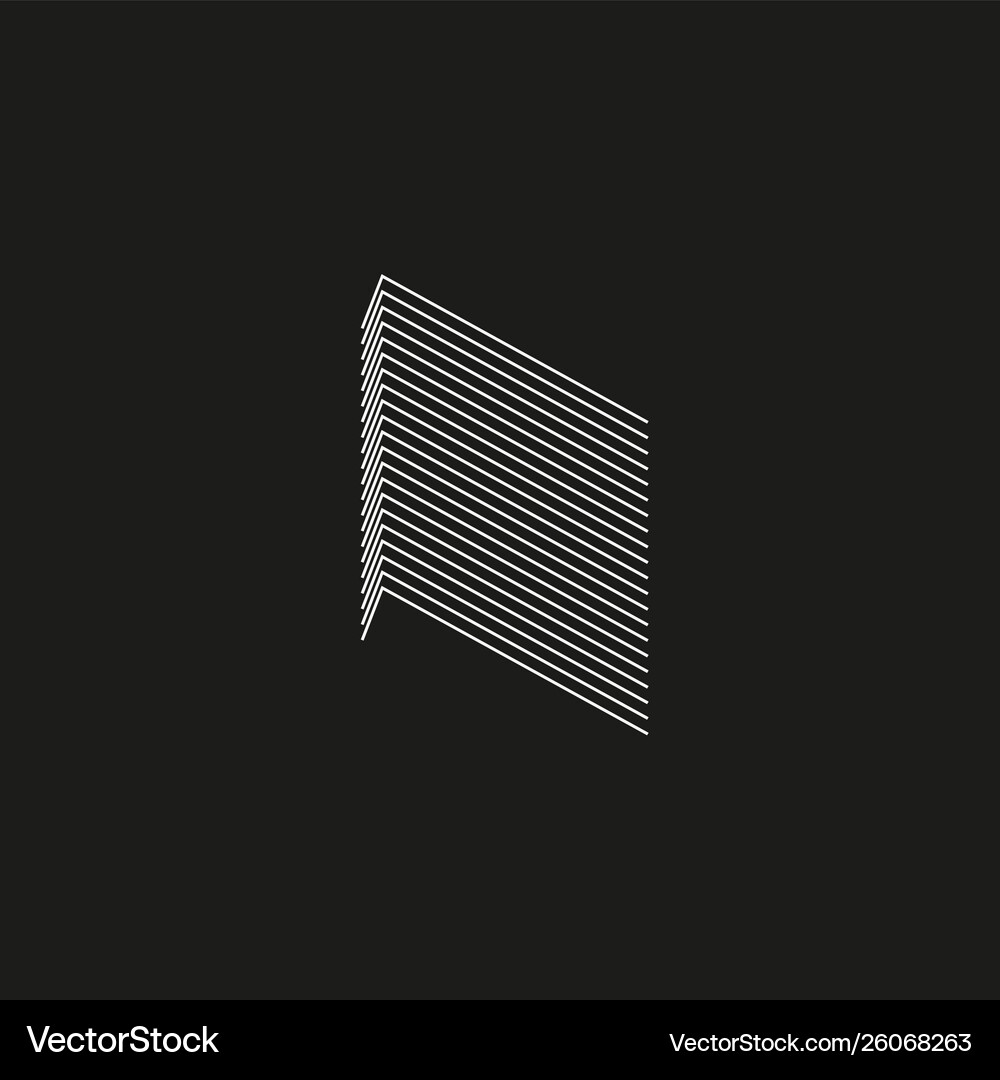 Isometric geometric font line blend style letter Vector Image