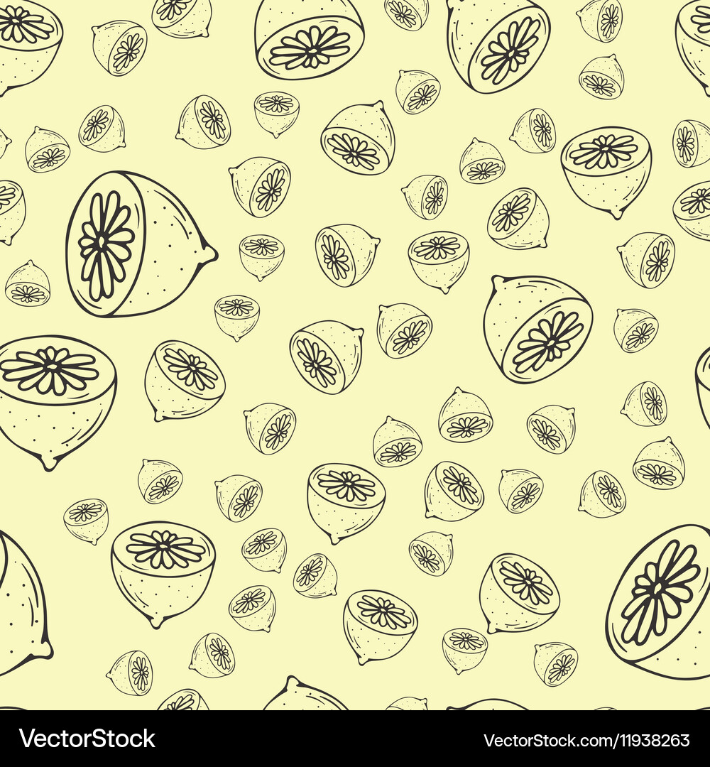 Lemon seamless pattern Royalty Free Vector Image