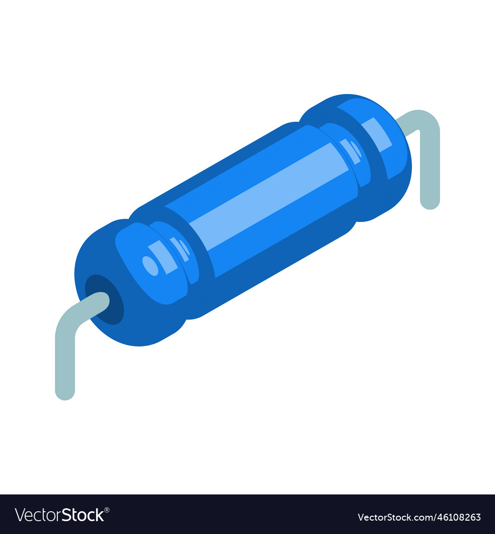 Resistor isometric semiconductor composition Vector Image