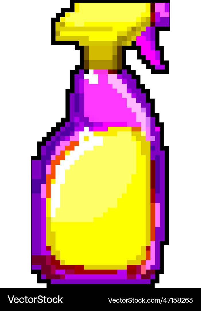Spray glass cleaner game pixel art Royalty Free Vector Image