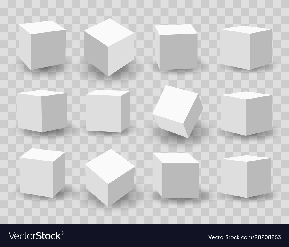 White 3d modeling cubes Royalty Free Vector Image White 3d modeling cubes Royalty Free Vector Image