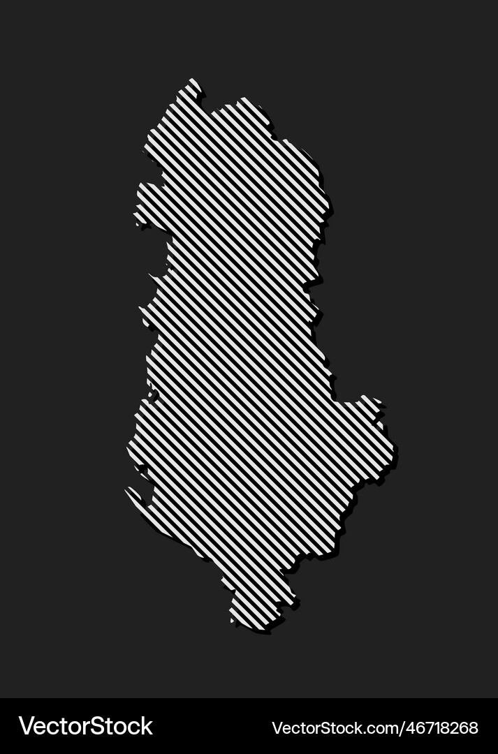 Abstract Map Albania Parallel Grey Lines Vector Image
