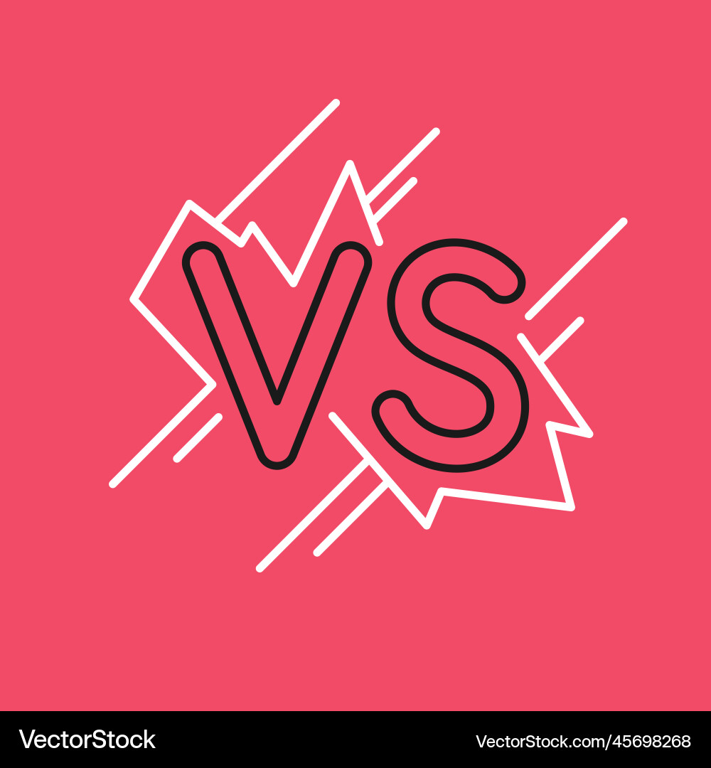 Bright symbols of confrontation vs Royalty Free Vector Image