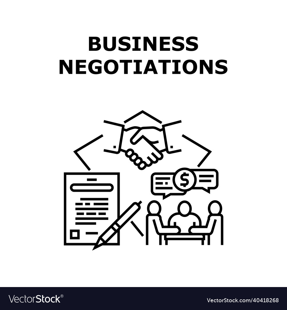 Business negotiations concept black Royalty Free Vector Business negotiations concept black Royalty Free Vector