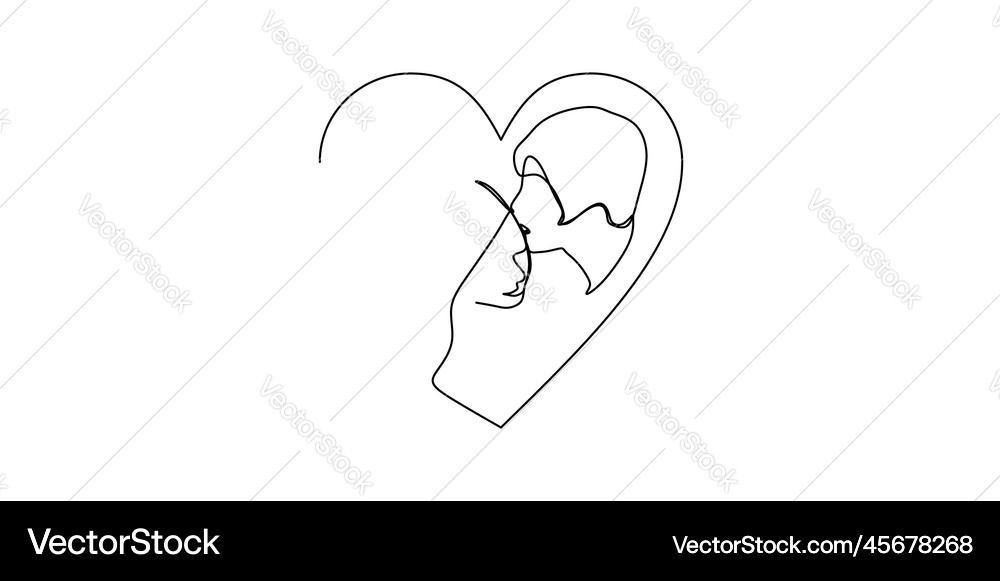 Continuous one line drawn single drawing Vector Image