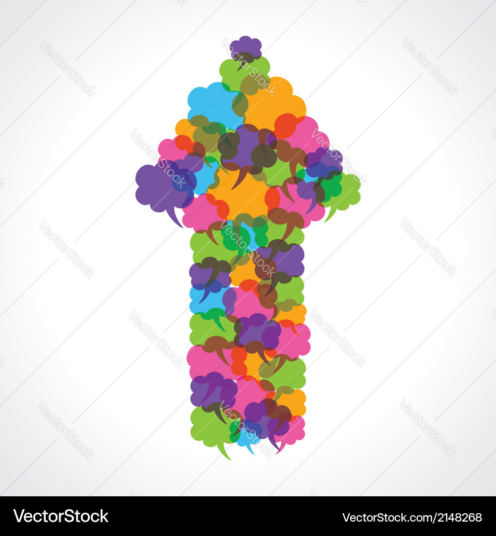 Creative arrow design of colorful message bubble Vector Image