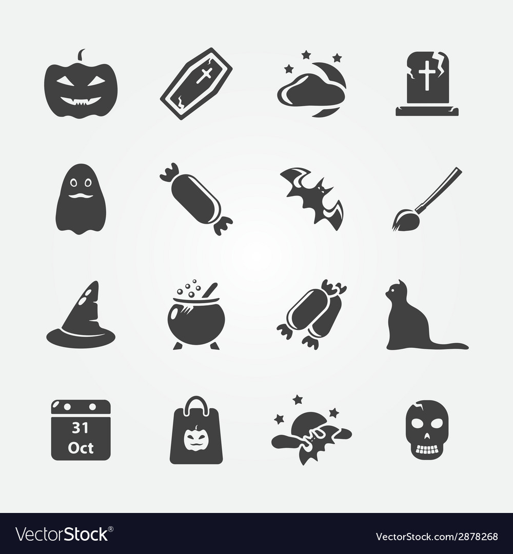 Halloween icon set Royalty Free Vector Image - VectorStock