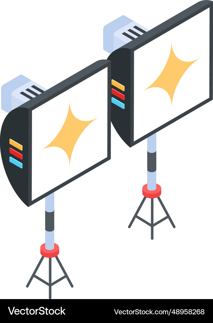 Handy isometric icon of studio lights Royalty Free Vector