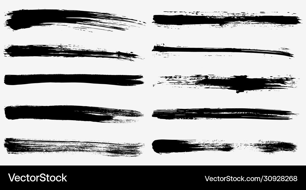 Long ink strokes with different shades grunge Vector Image