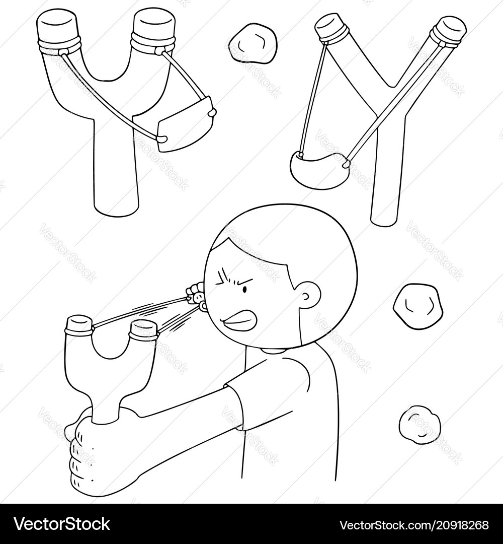 Set of slingshot Royalty Free Vector Image - VectorStock