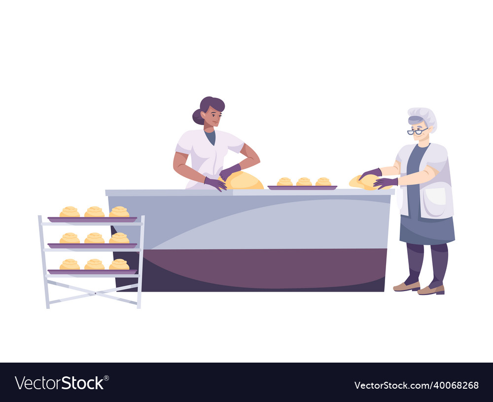 Shaping bakery flat composition Royalty Free Vector Image