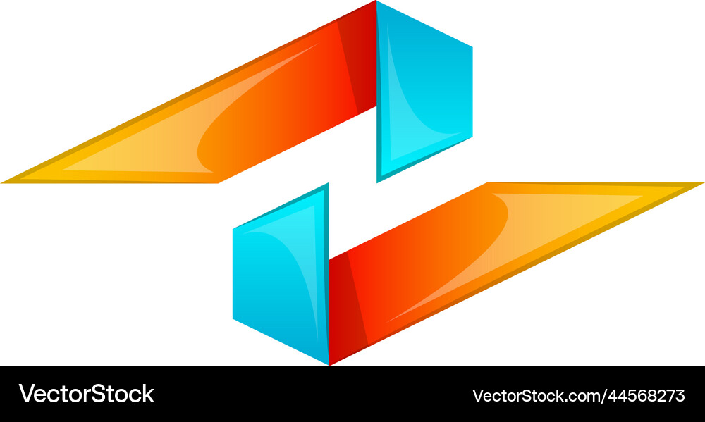 Abstract two lines logo in trendy and minimal Vector Image