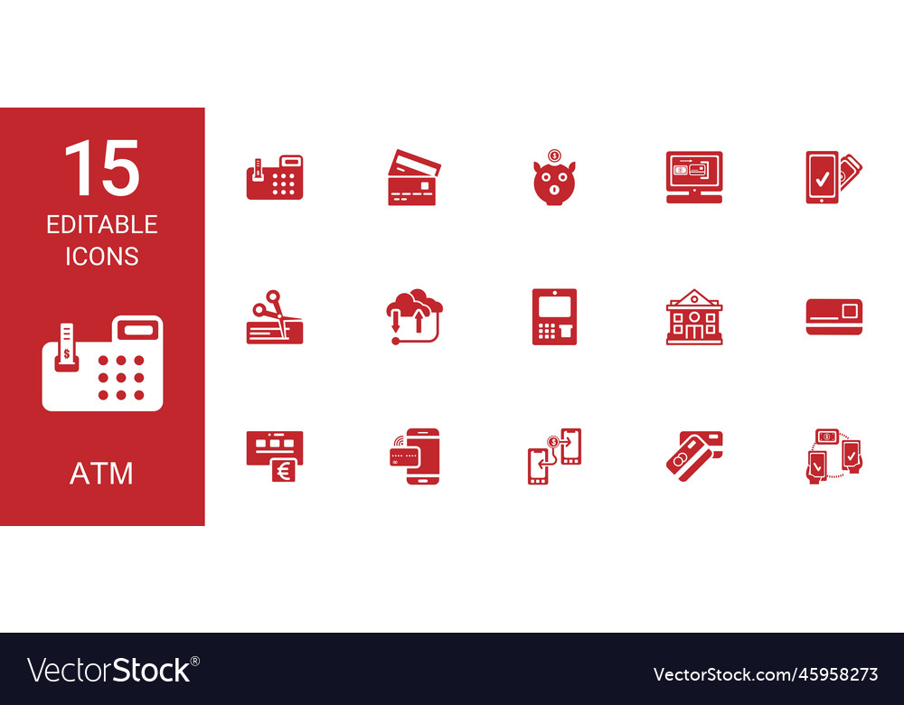 Atm icons Royalty Free Vector Image - VectorStock