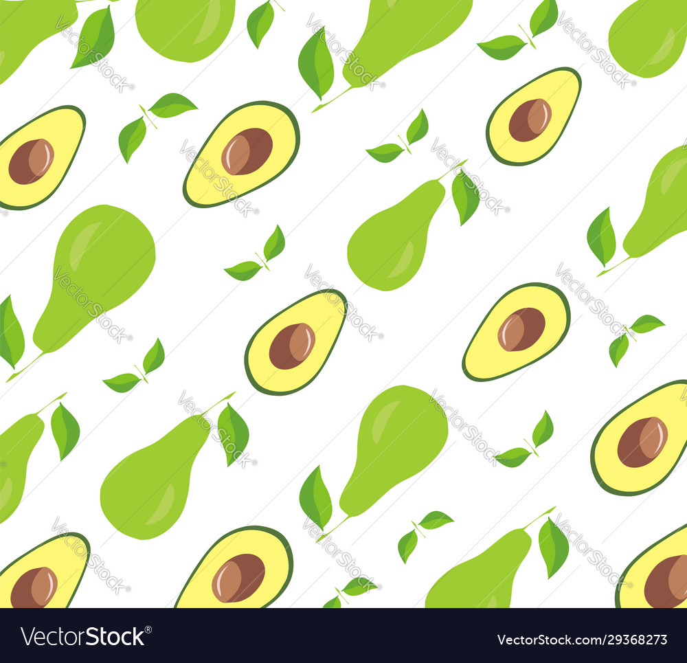 Avocado seamless pattern design Royalty Free Vector Image