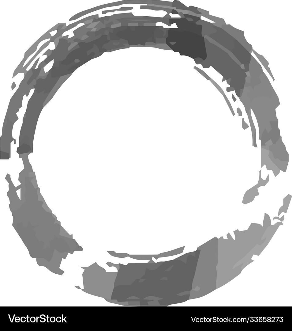 Black watercolor ring drawn with a brushlet Vector Image