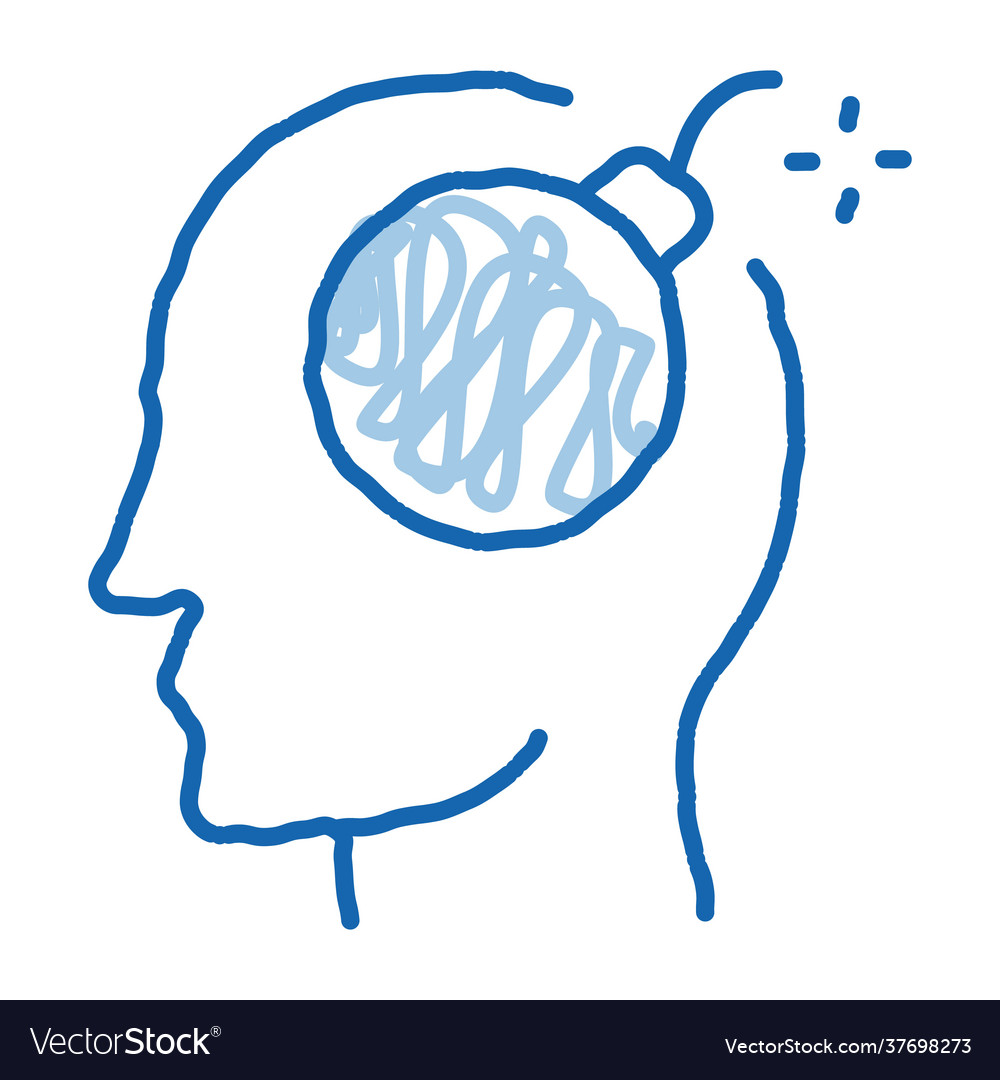 Bomb dynamite man silhouette headache doodle icon Vector Image Bomb dynamite man silhouette headache doodle icon Vector Image