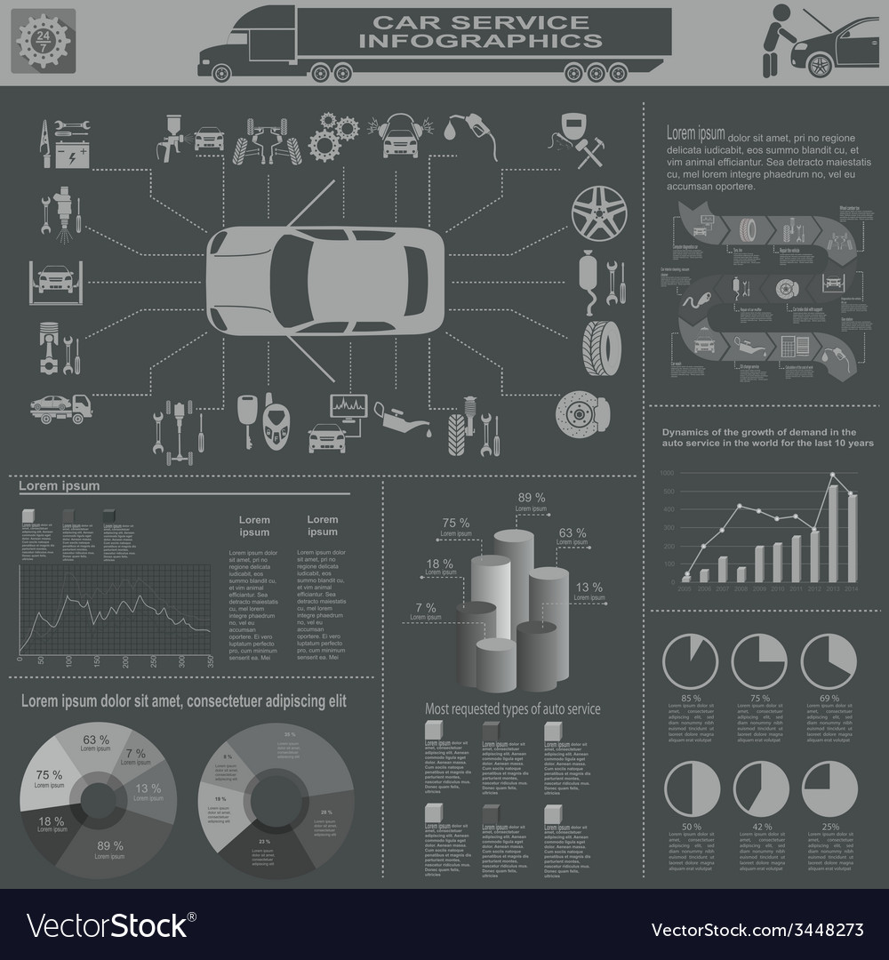Car service repair infographics Royalty Free Vector Image