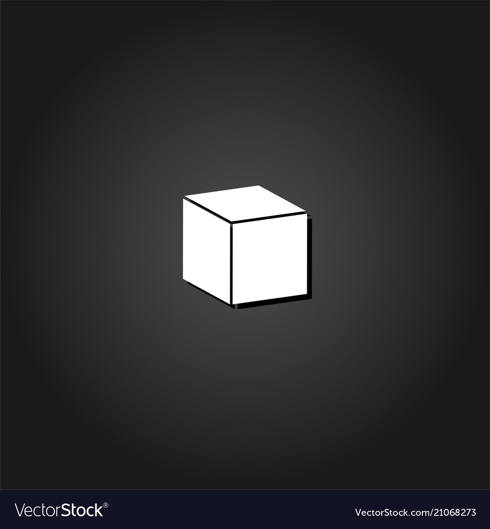 Cube icon flat Royalty Free Vector Image - VectorStock