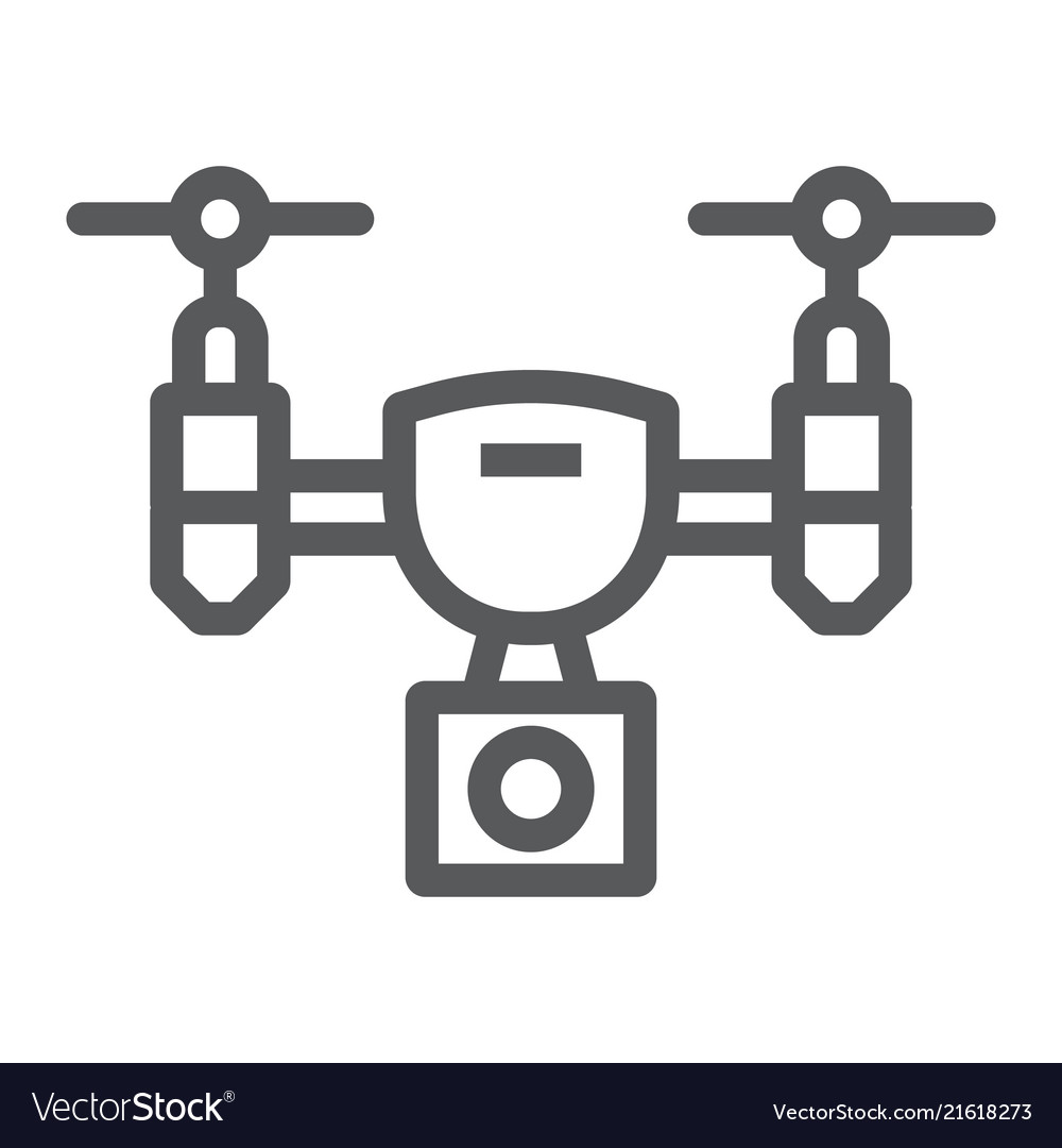 Drone Line Icon Electronic And Device Quadcopter Vector Image