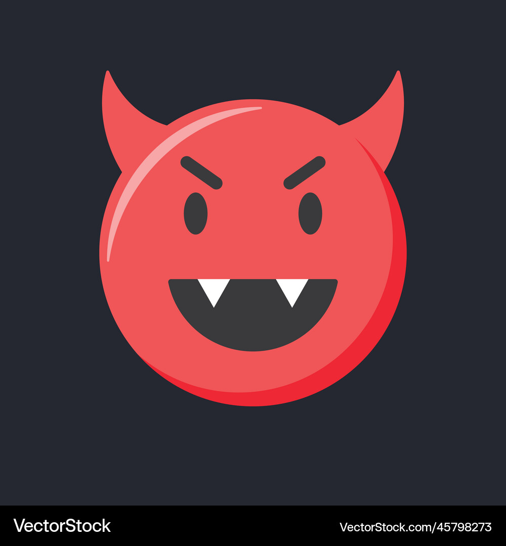 Emoji icon angry and evil emoticon Royalty Free Vector Image