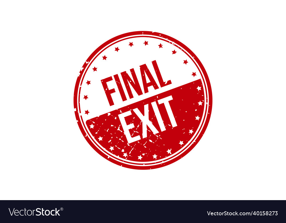 Final exit rubber stamp red exit rubber Royalty Free Vector Final exit rubber stamp red exit rubber Royalty Free Vector