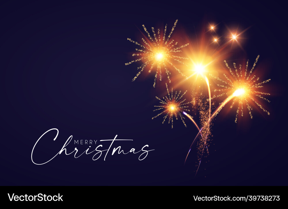 Fireworks shining background christmas party Vector Image