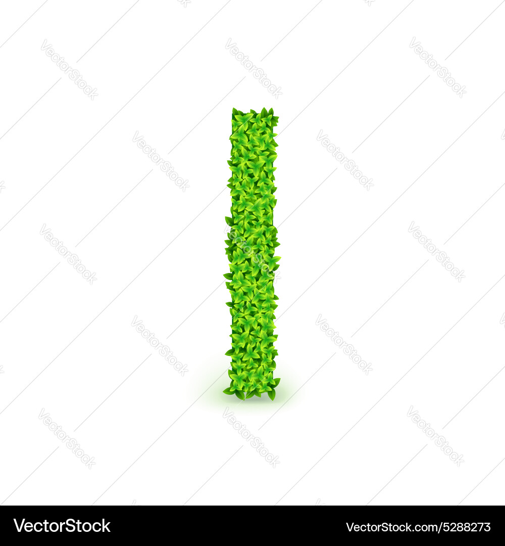 Green Leaves font I Royalty Free Vector Image - VectorStock