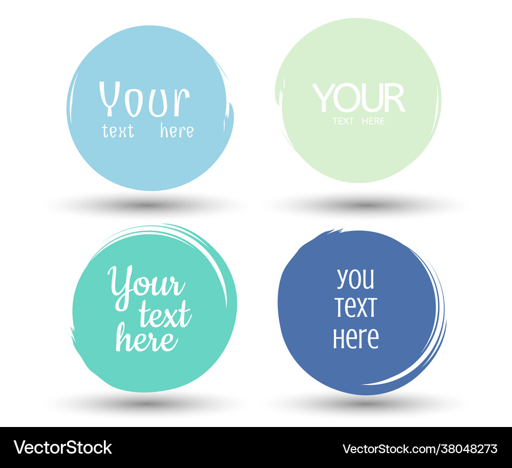 Handwritten with color circle brush stroke Vector Image