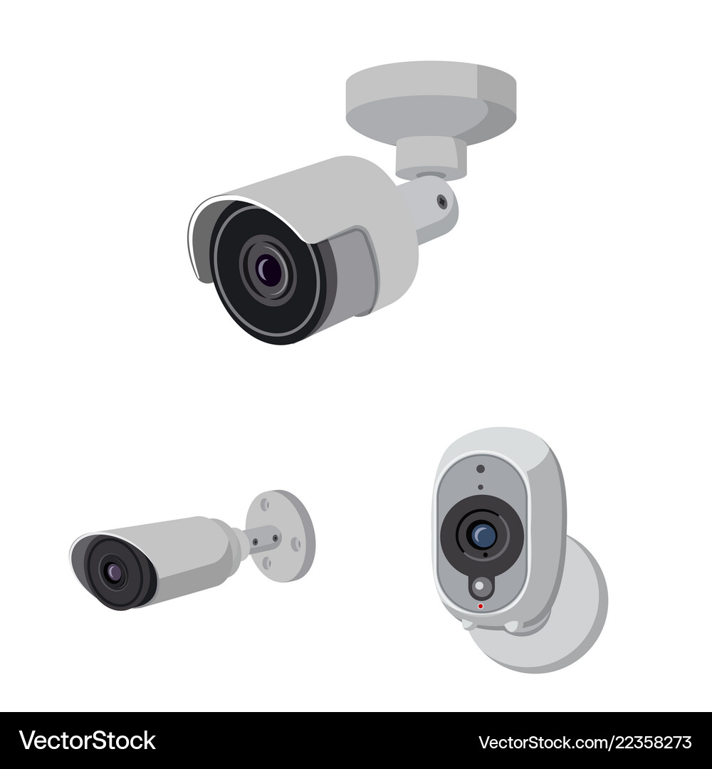Isolated object of cctv and camera sign Royalty Free Vector