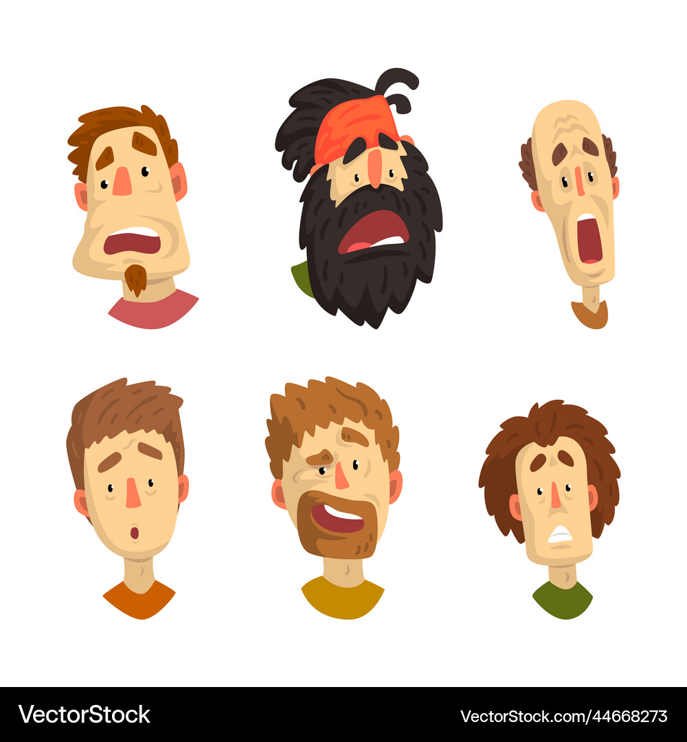 Man face expressing astonished and surprised Vector Image