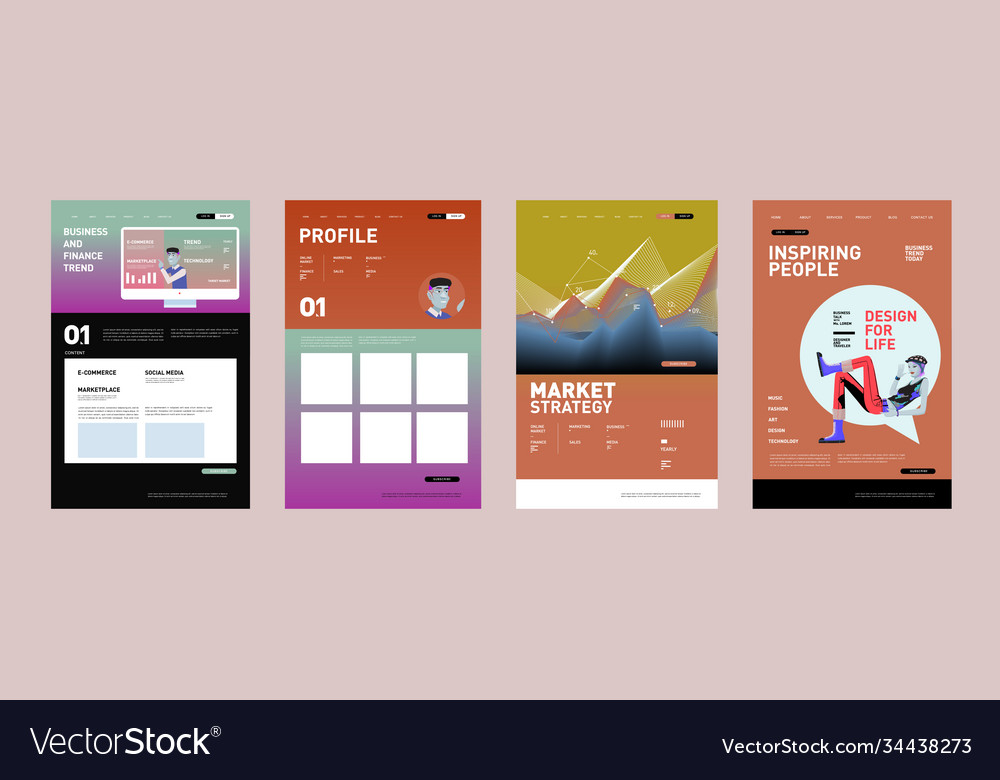 Presentation and website interface layout design Vector Image