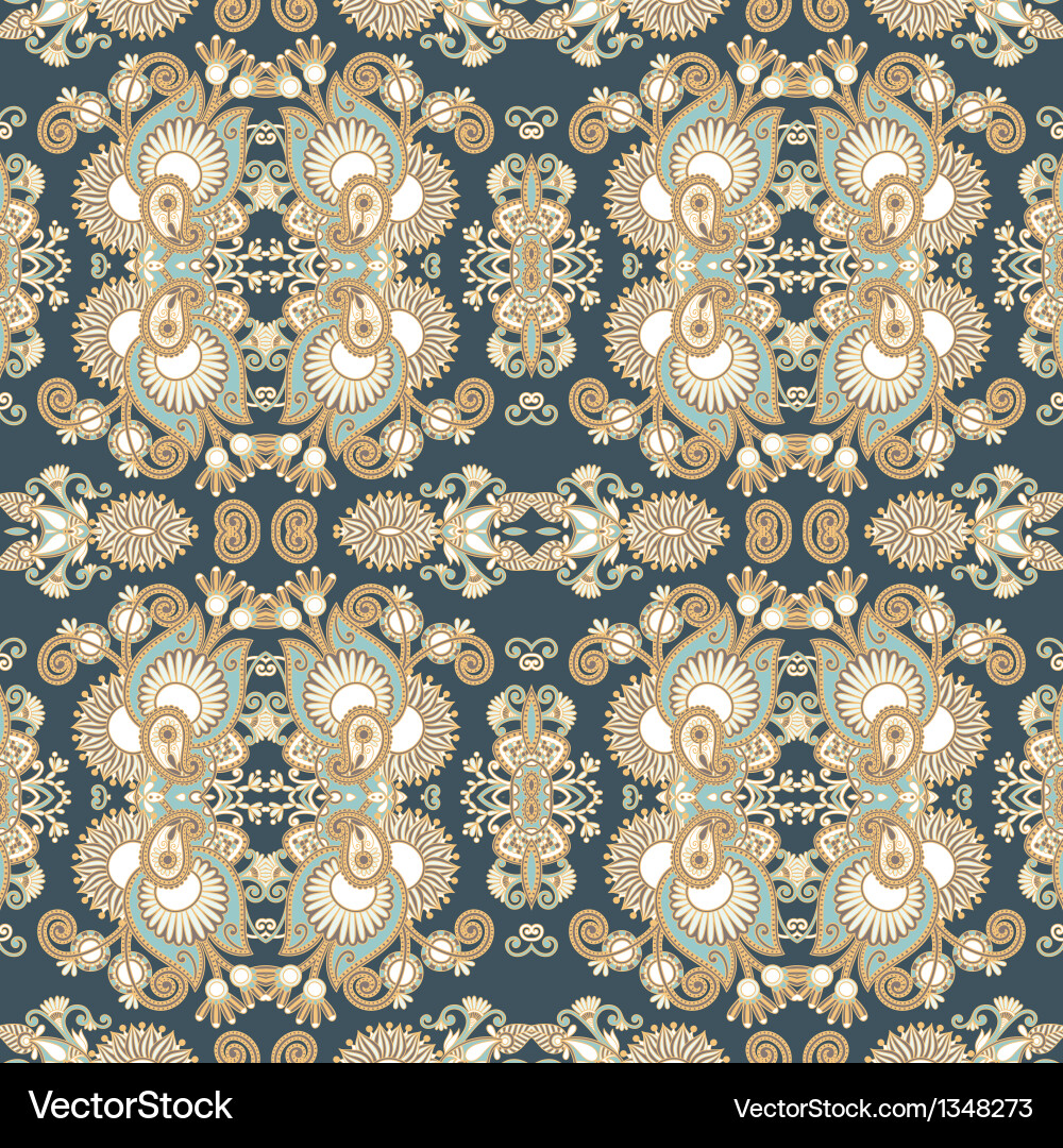 Seamless flower paisley design Royalty Free Vector Image
