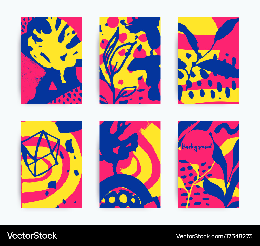 Set of decorative handmade backgrounds Royalty Free Vector