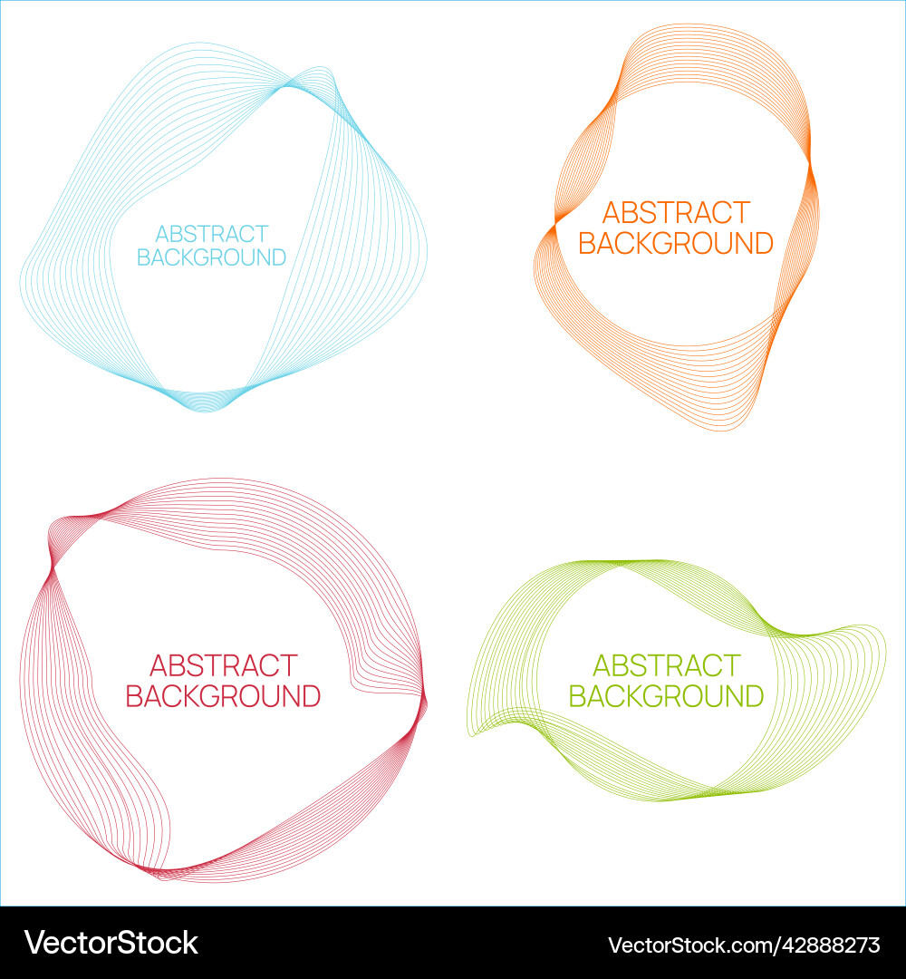 Set of round deformed line Royalty Free Vector Image