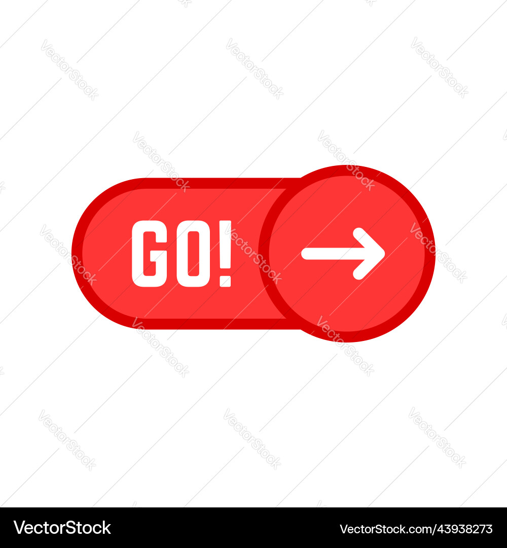 Simple red go icon like call to action Royalty Free Vector