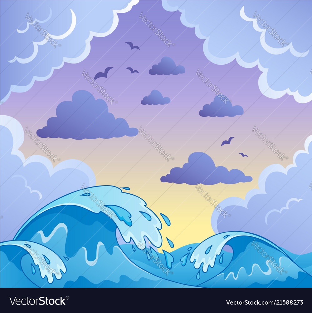 Waves theme image 2 Royalty Free Vector Image - VectorStock
