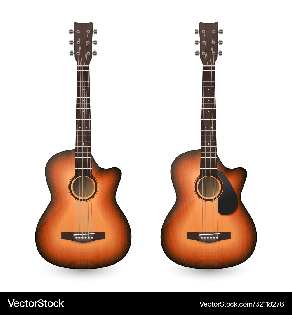 3d realistic classic old retro acoustic Royalty Free Vector