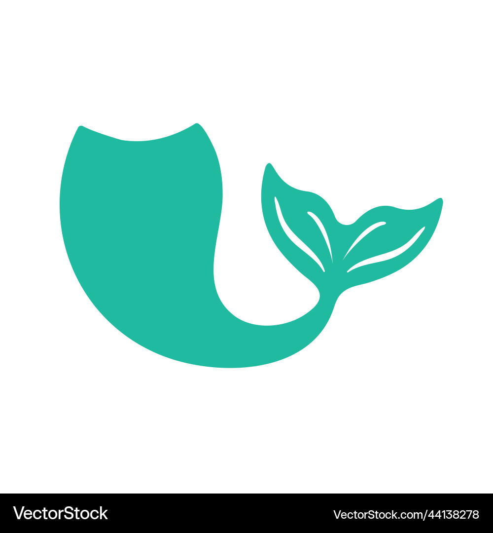 Beautiful mermaid tail ocean design Royalty Free Vector