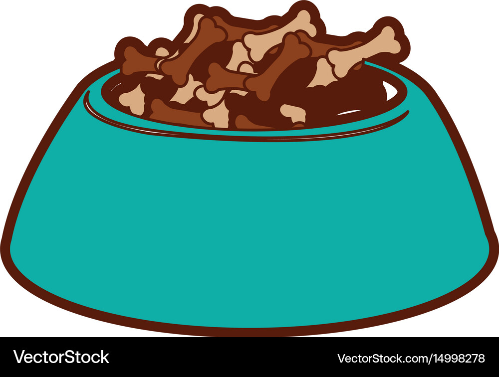 Dog dish with food Royalty Free Vector Image - VectorStock