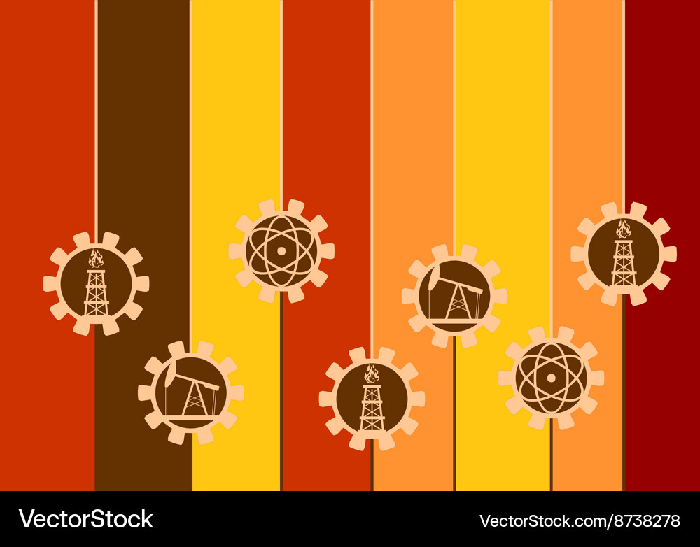Energy gear shape icons hanging Royalty Free Vector Image