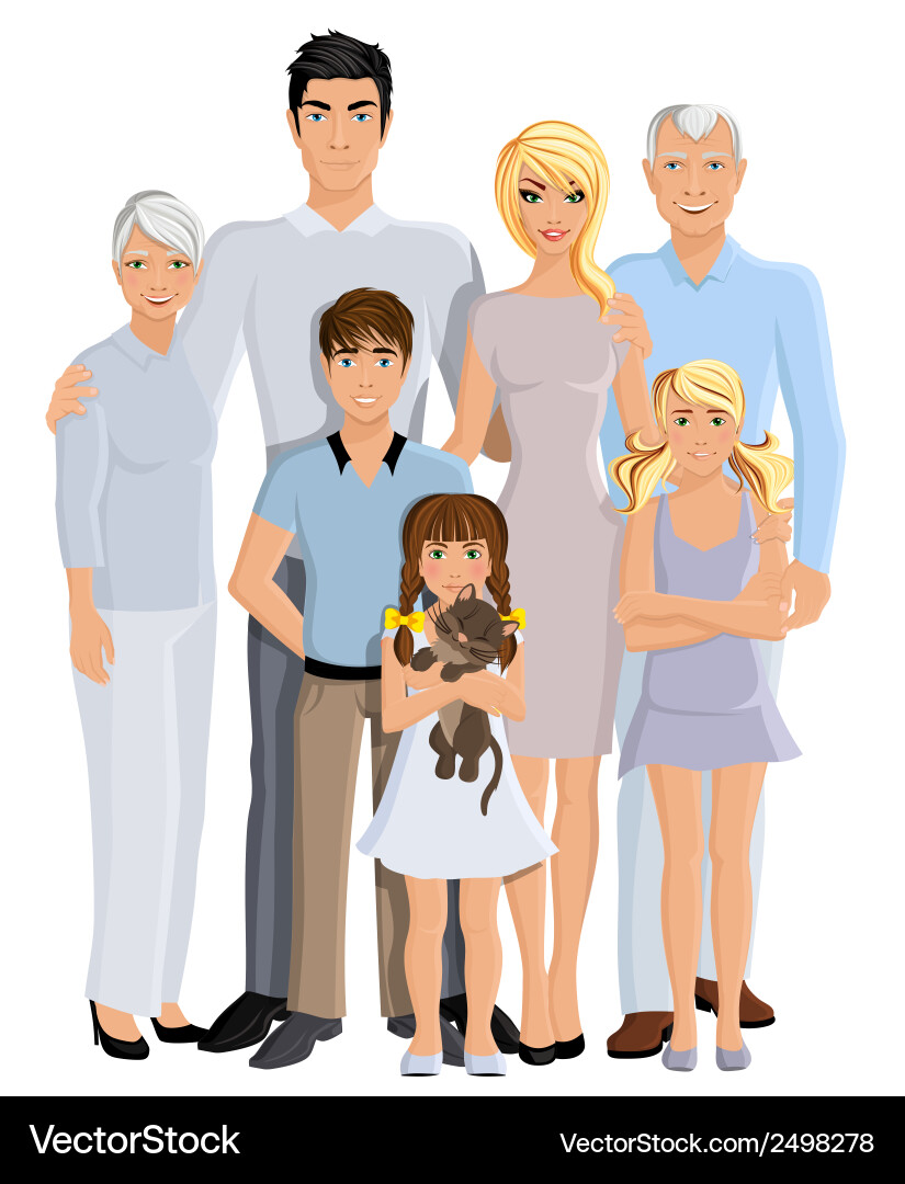 Family generation portrait Royalty Free Vector Image