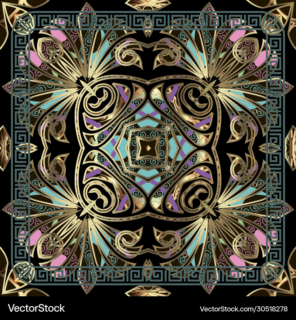 Greek floral seamless pattern ornamental Vector Image