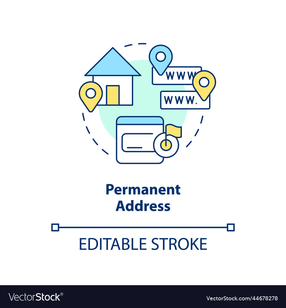 Permanent address concept icon Royalty Free Vector Image