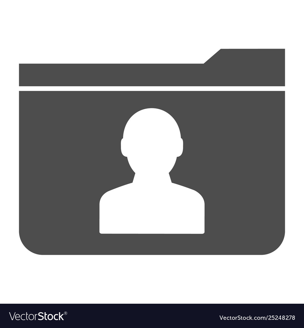 Personal folder solid icon member Royalty Free Vector Image