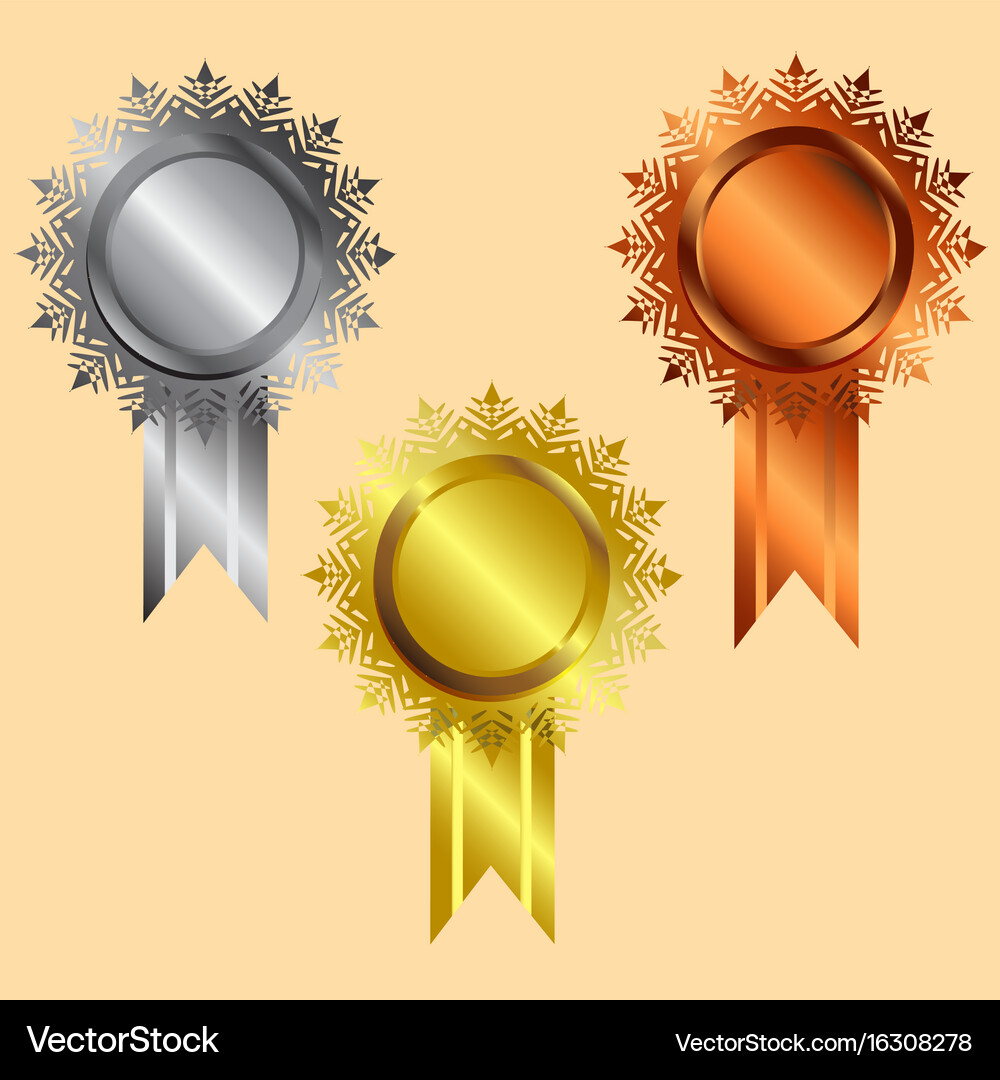 Reward icon gold silver bronze Royalty Free Vector Image