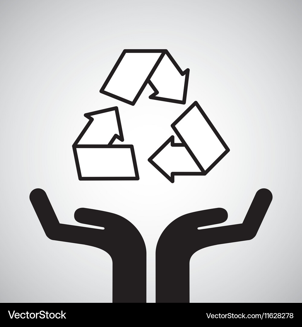 Silhouette hands environmentally friendly recycle Vector Image