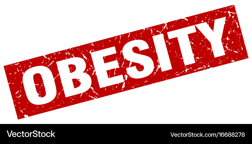 Square grunge red obesity stamp Royalty Free Vector Image
