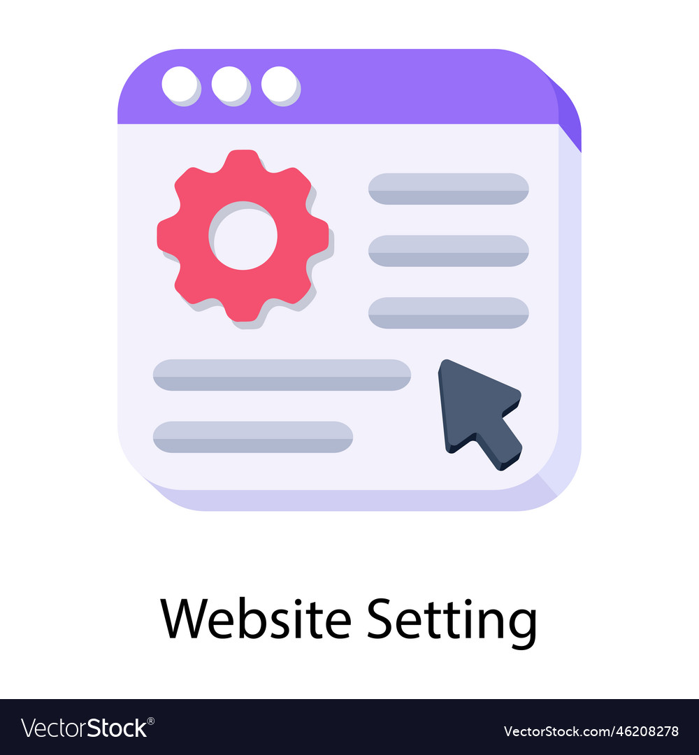 Website setting Royalty Free Vector Image - VectorStock