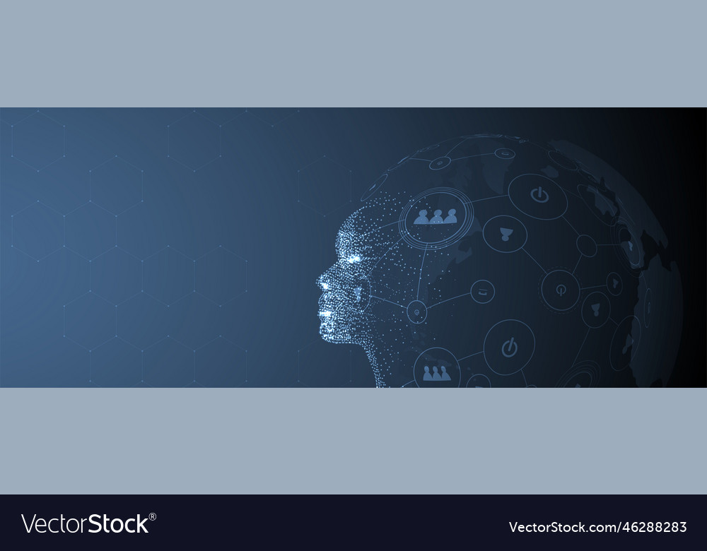Artificial intelligence technology web background Vector Image