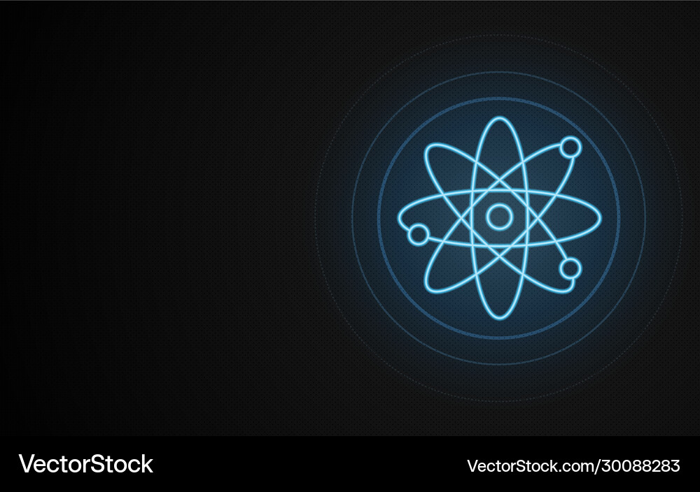 Atoms neon glowing lines concept science Vector Image